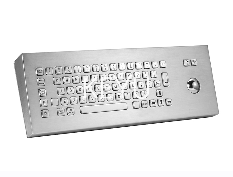 desktop steel keyboard with trackball, metal keyboard