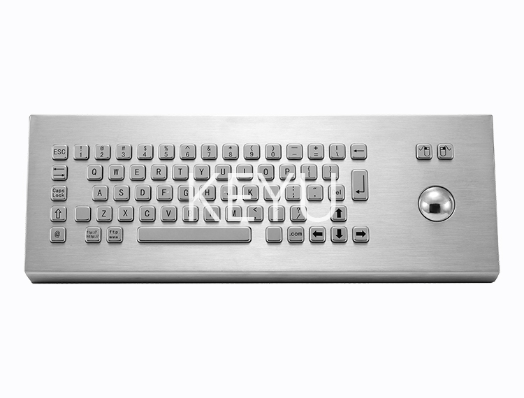 desktop steel keyboard with trackball, metal keyboard
