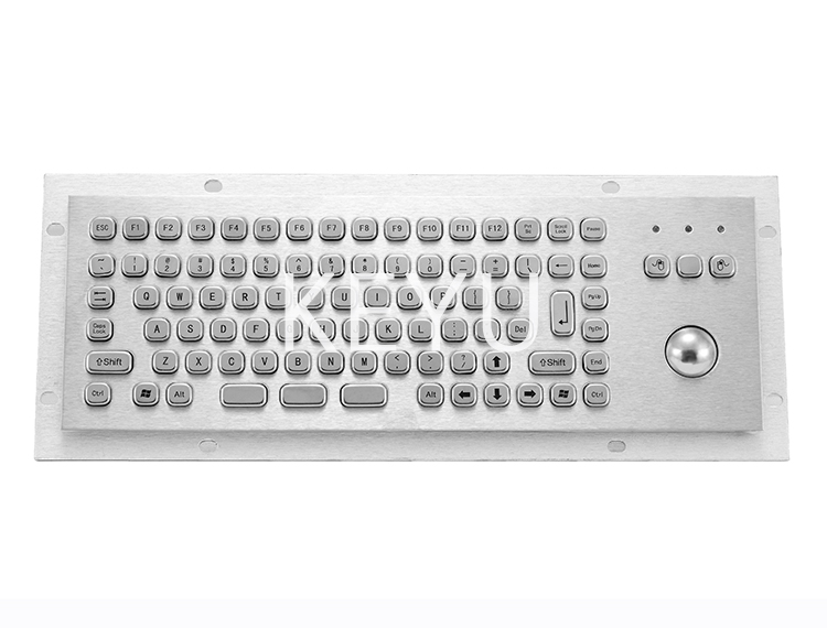 metal keyboard with trackball , stainless steel keyboard