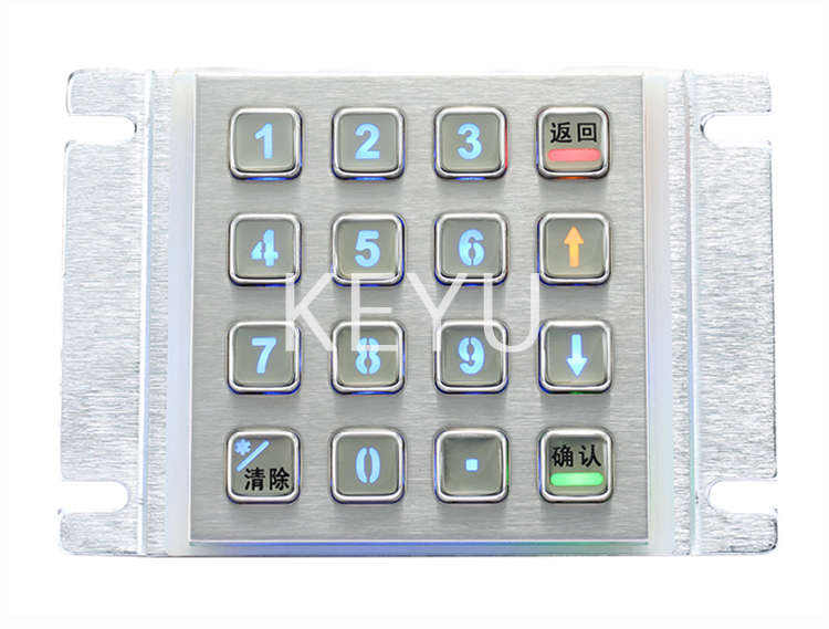 LED backlight keypad, mini keypad, backlit stainless stell keypad