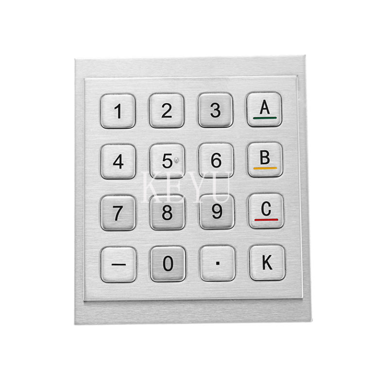 industrial metal Keypad, SUS304 Stainless keycap Keypad