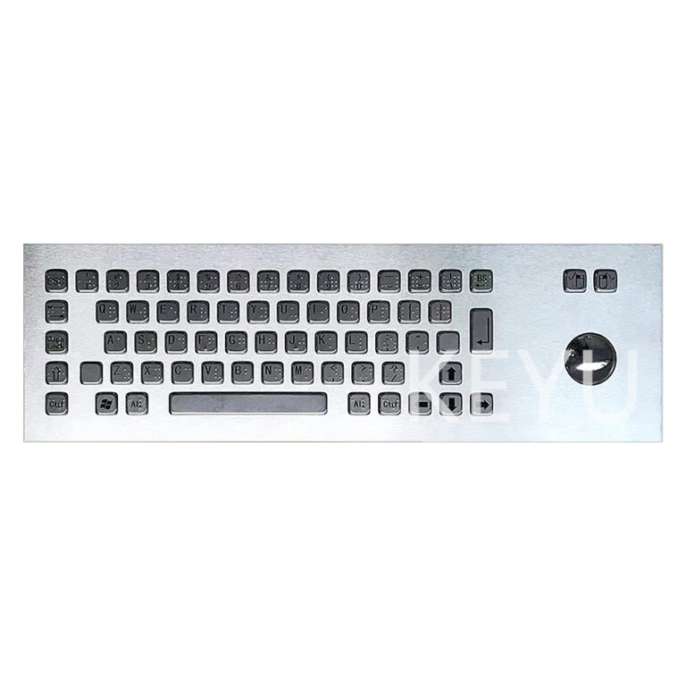 Braille keyboard with trackball, stainless steel keyboard
